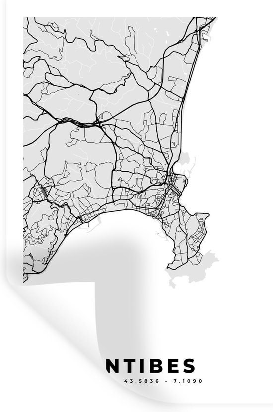 Stickers muraux - France - Carte - Carte - Antibes - Plan de la ville ...