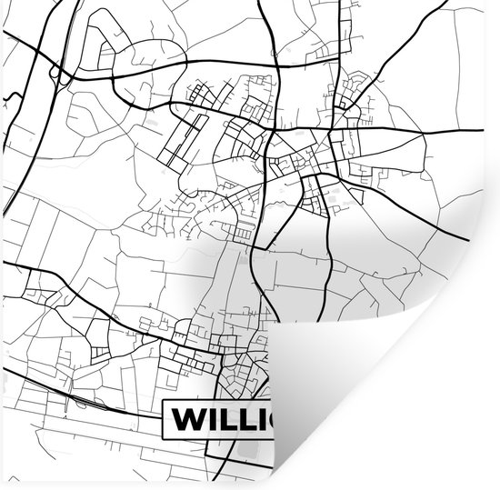 Muurstickers - Willich - Plattegrond - Stadskaart - Kaart - 50x50 cm ...
