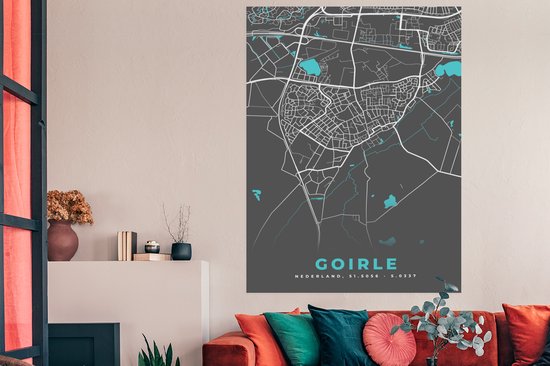 Poster Kaart - Stadskaart - Goirle - Plattegrond - 120x180 cm XXL | bol