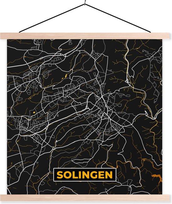 Posterhanger incl. Poster - Schoolplaat - Solingen - Goud - Stadskaart ...