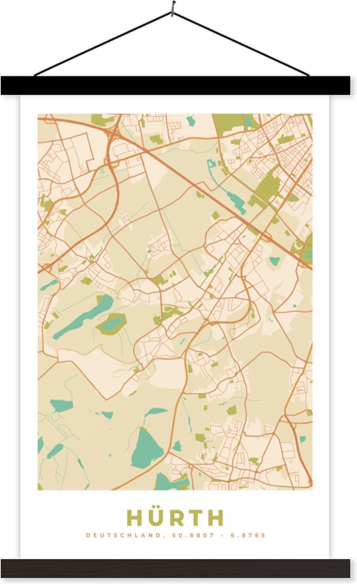 Posterhanger incl. Poster - Schoolplaat - Kaart - Hürth - Plattegrond ...