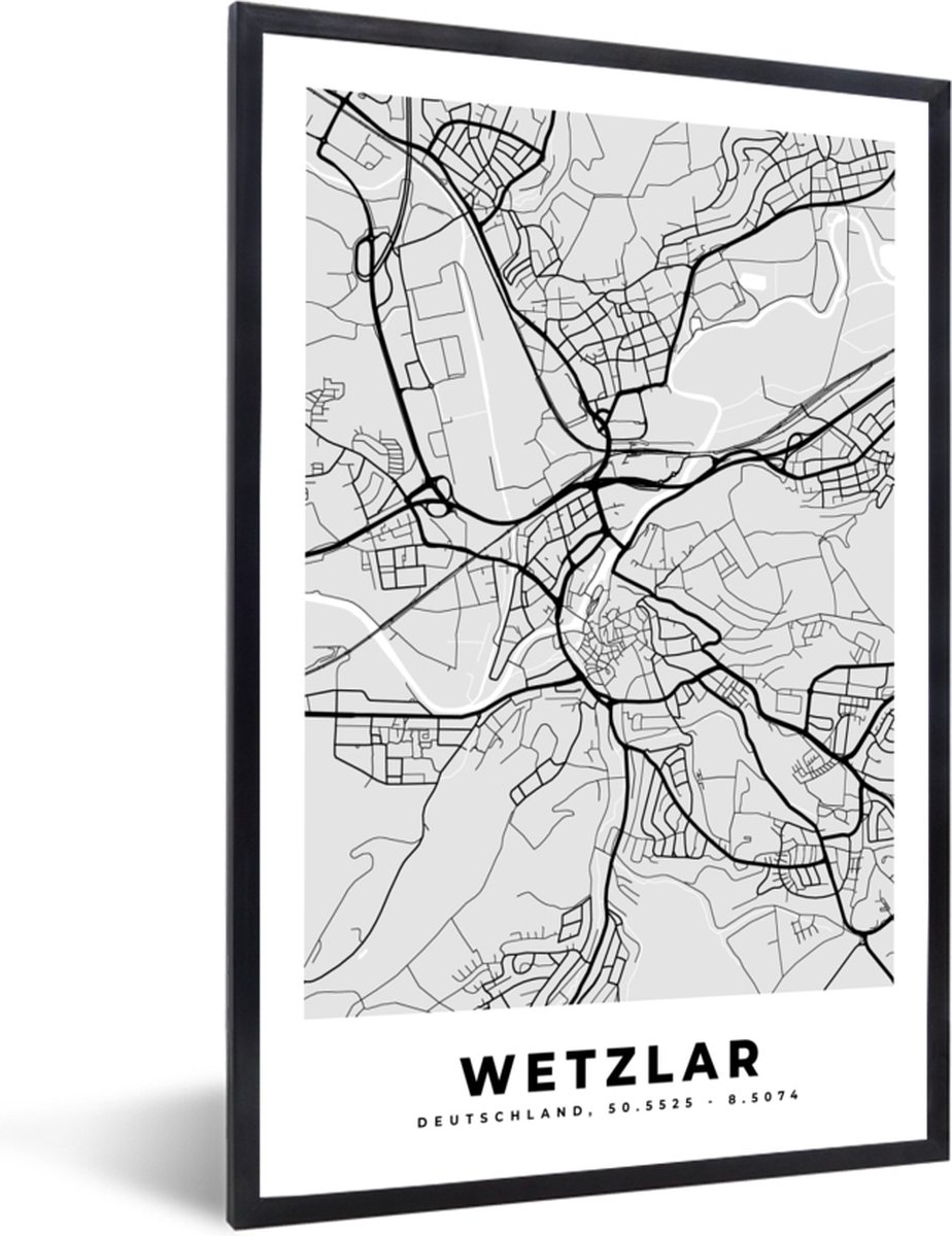 Fotolijst incl. Poster - Stadskaart - Plattegrond - Duitsland - Kaart ...