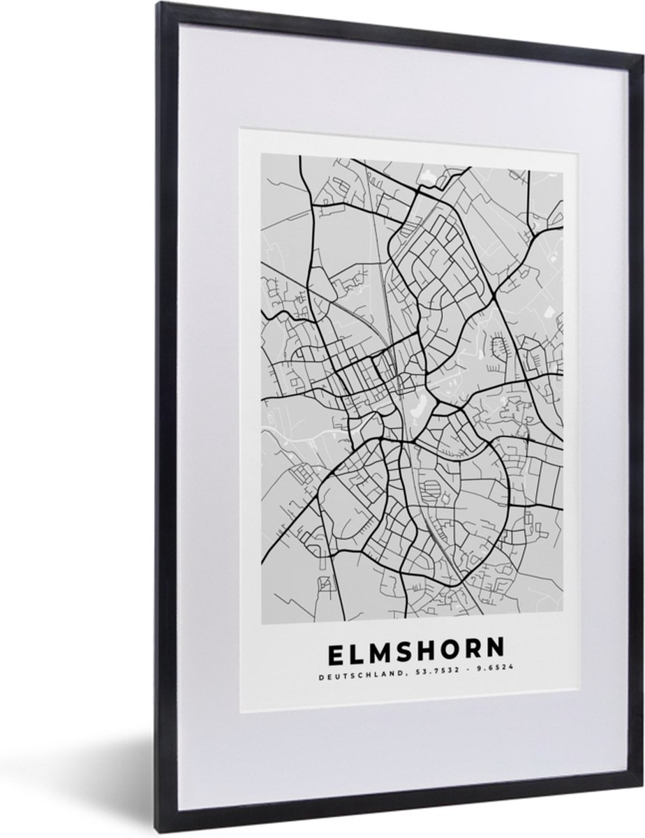 Fotolijst incl. Poster - Duitsland - Stadskaart - Plattegrond ...