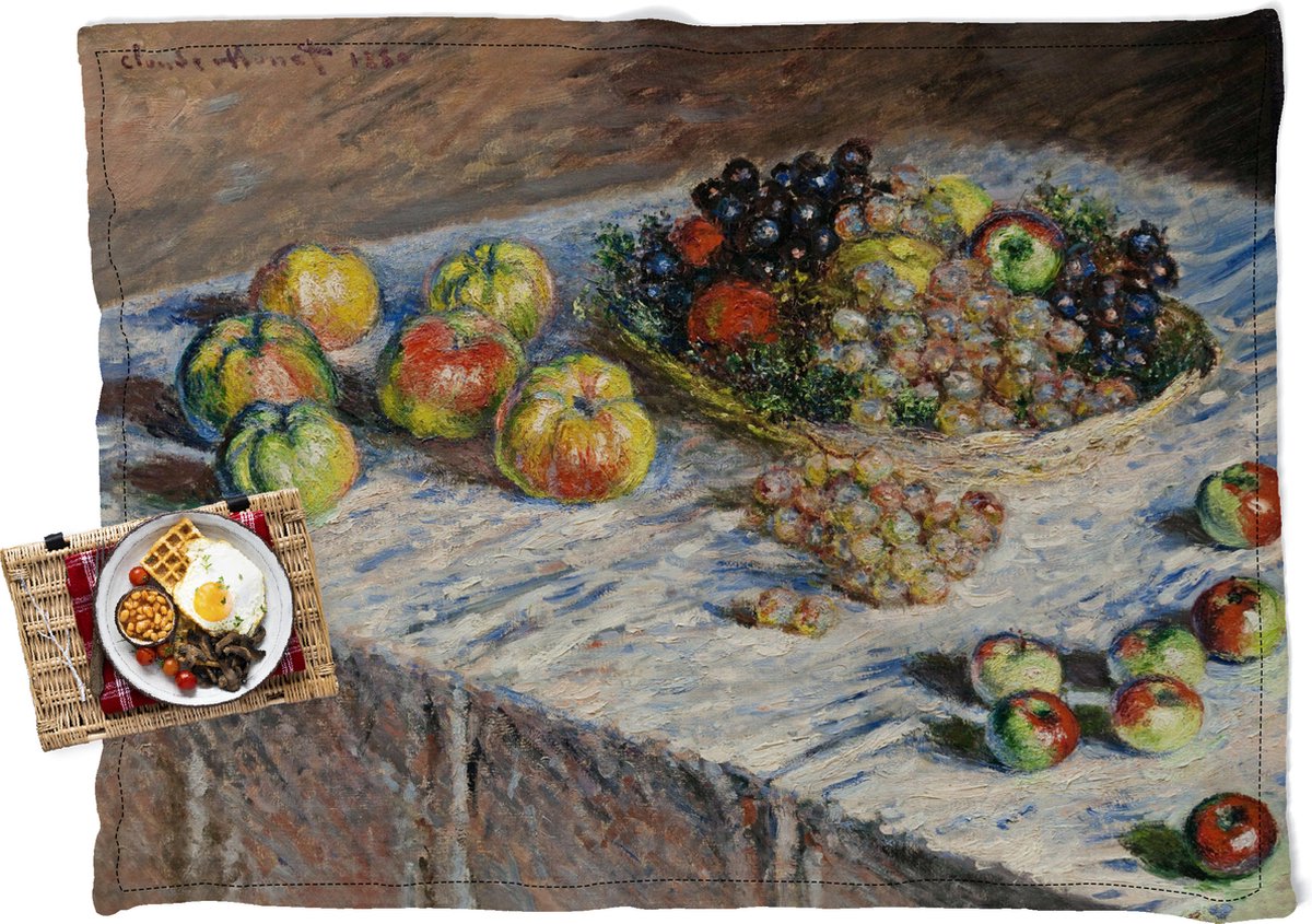 Picknickkleed - Buitenkleed - Stilleven met appels en druiven - Schilderij van Claude... | bol.com