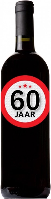 60 jaar leeftijd sticker rond 9 cm - 60 jaar verjaardag/jubileum ...