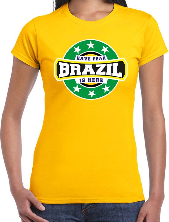 Have fear Brazil is here t-shirt met sterren embleem in de kleuren van ...
