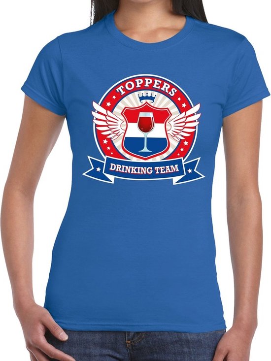 Toppers drinking team t-shirt / t-shirt blauw dames - Toppers kleding ...