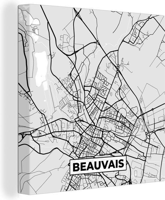 Canvas Schilderij Beauvais - Frankrijk - Plattegrond - Kaart ...