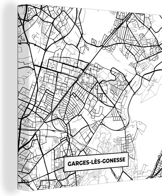 Impression sur Toile Plan de Ville - Carte - Garges-lès-Gonesse - Carte ...