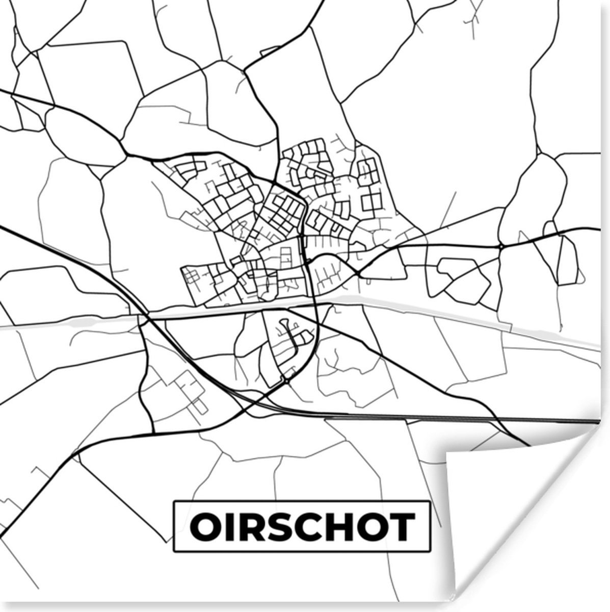 Poster Plattegrond - Kaart - Oirschot - Stadskaart - 30x30 cm | bol.com