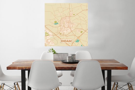 Poster Kaart - Didam - Plattegrond - Stadskaart - 75x75 cm | bol.com
