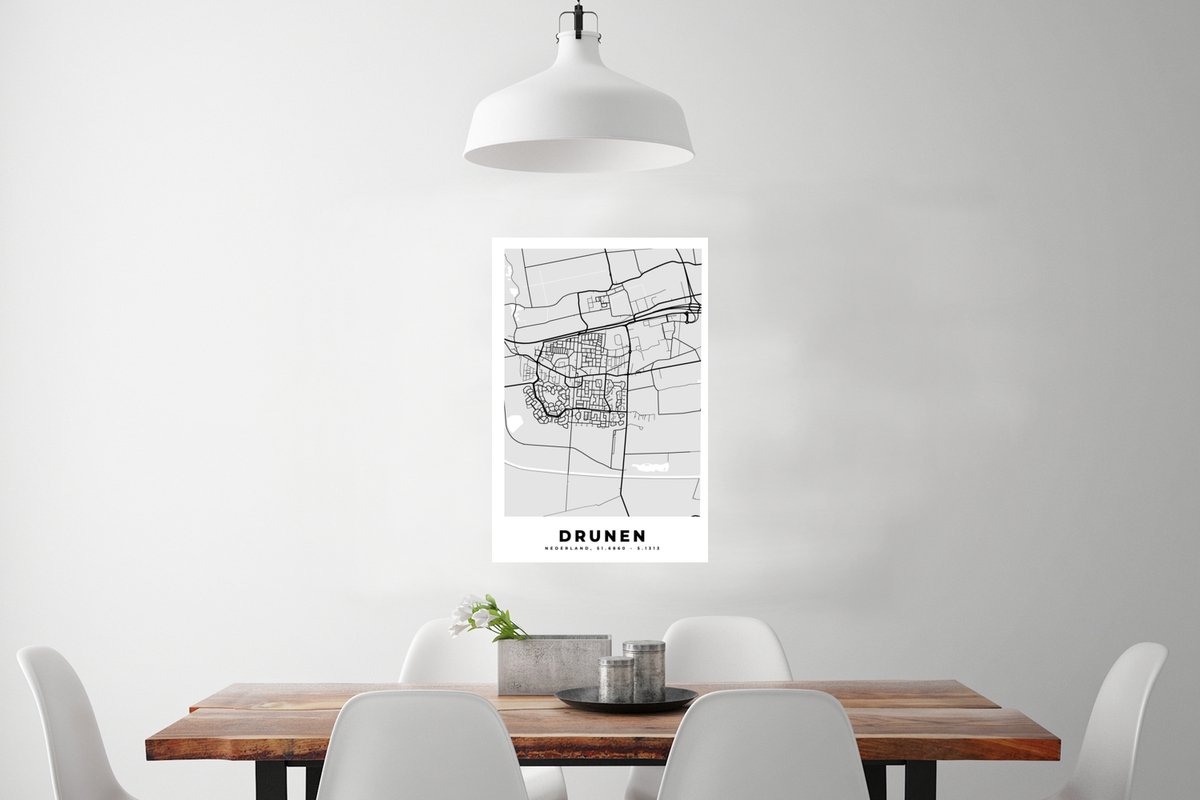 Poster Drunen - Kaart - Stadskaart - Plattegrond - 40x60 cm | bol.com