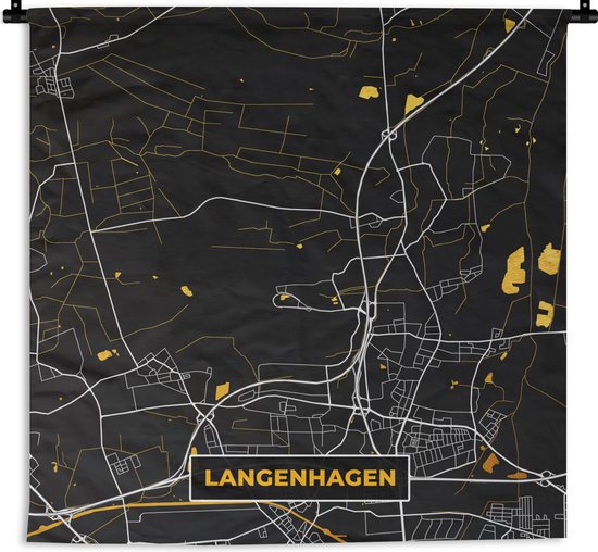 Wandkleed - Wanddoek - Stadskaart – Plattegrond – Duitsland – Goud ...