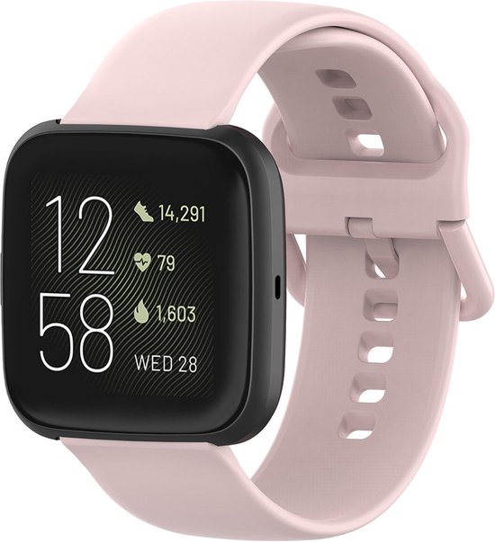 Fitbit Versa 2 / Versa Lite / Versa Bandje - Siliconen met Gesp - Roze ...
