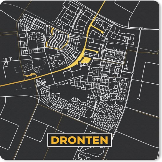 Muismat Klein - Dronten - Black and Gold - Stadskaart - Kaart ...