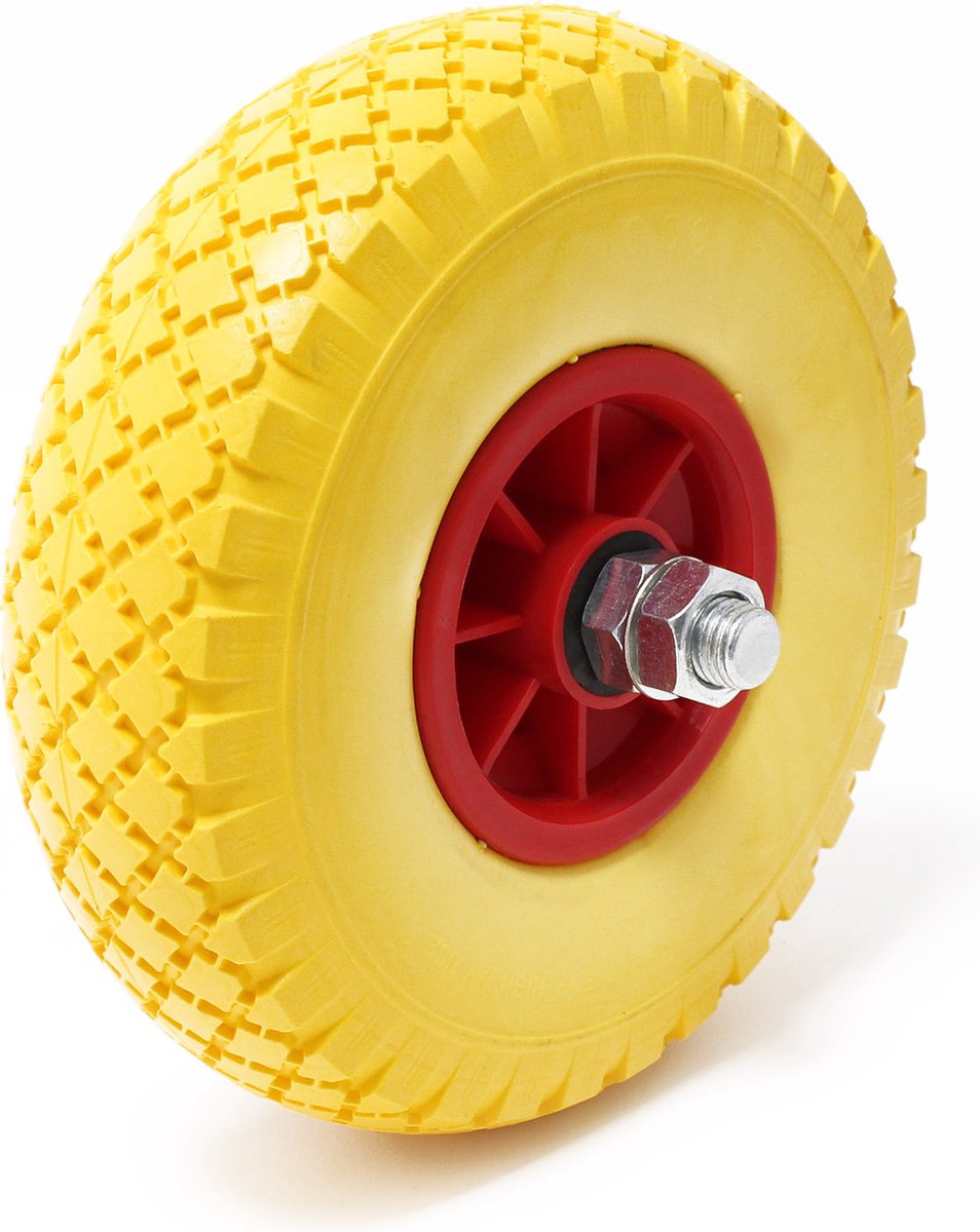 Wildanger kruiwagenwiel pu-wiel 3.00-4 massief rubber, steekas, anti ...