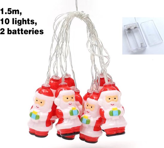 LED Kerstverlichting - Kerstversiering - 10x Kerstmannetjes ...