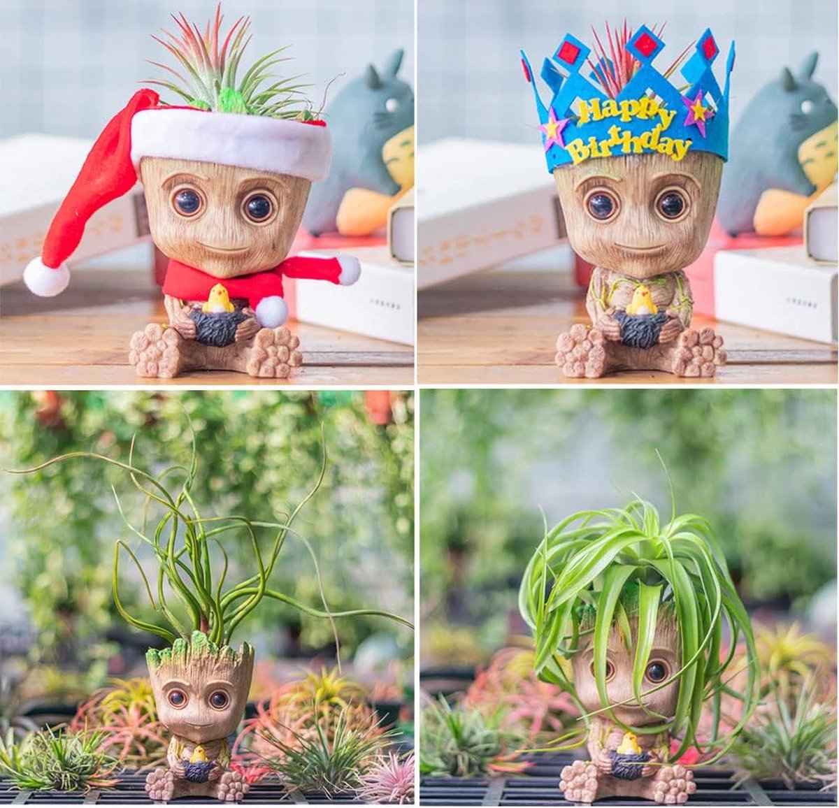 Pot de fleur Bébé Groot avec porte-clés, figurine d'action innovante ...