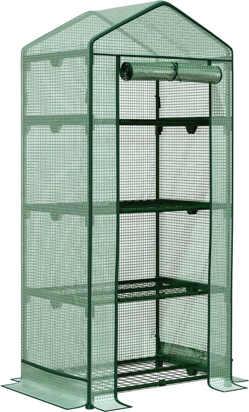 Sunny Mini Kas Kweekkas met Folie Cover en 4 Planken Planken Roldeur ...
