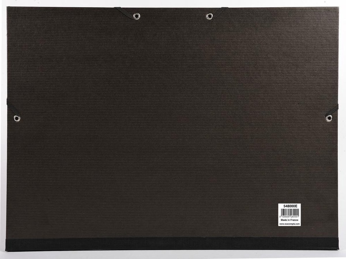 10x Tekenmap Kraft zwart vernist - met elastieken 32x45cm - A3, Zwart ...