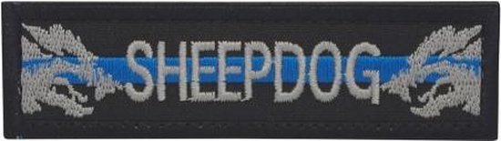 Sheepdog Blue Line Police K9 Geborduurde patch embleem met klittenband ...