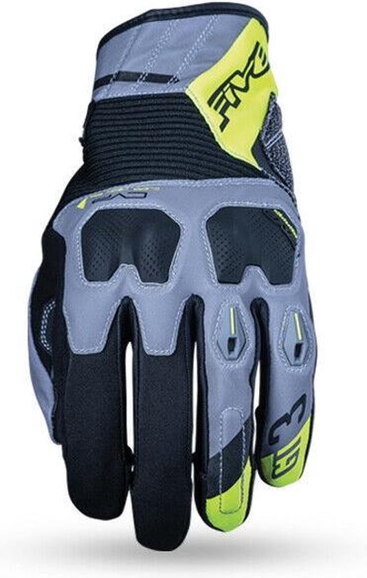 Five GT3 WR Grey Fluo Yellow Motorcycle Gloves M | bol.com