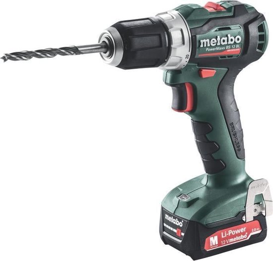 Metabo PowerMaxx BS 12 BL 12V Li-Ion accu boor-/schroefmachine set (2x ...