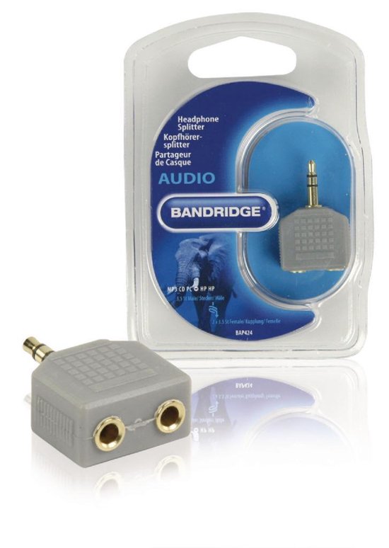 Bandridge - Bandridge BAP424 Stereo Audio Adapter 3.5 Mm Male - 2x 3.5 ...