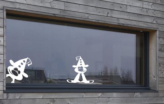 Set raamsticker herbruikbaar 2 x feestbeest Carnaval Wit | Rosami | bol