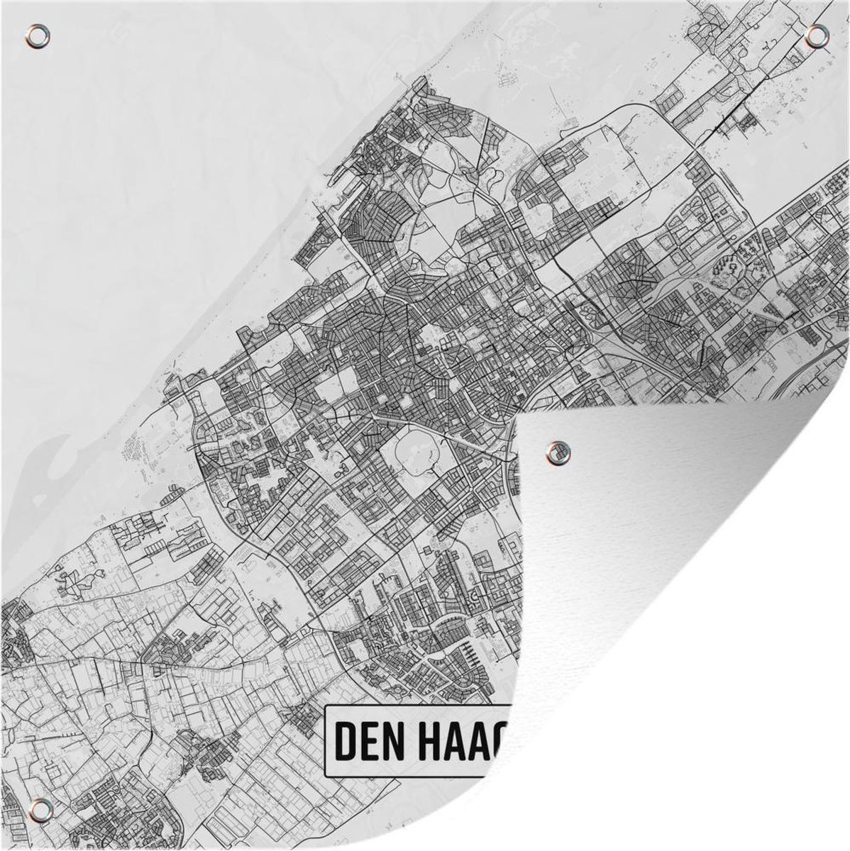 Tuindoek Stadskaart Den Haag - 100x100 cm - Plattegrond | bol.com