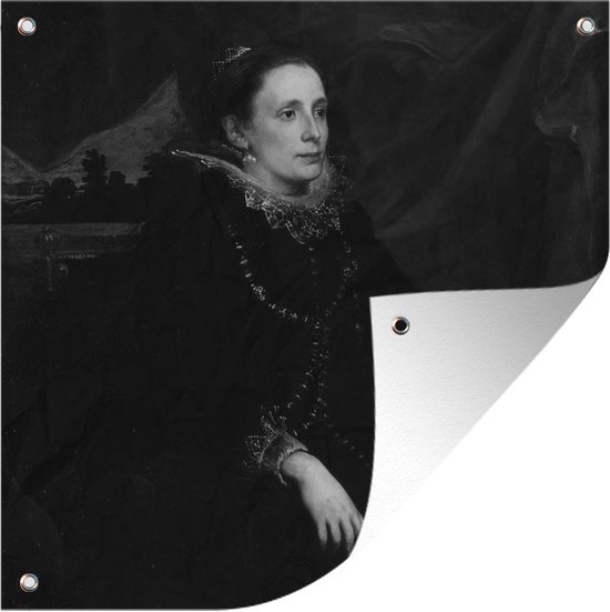 Tuindoek Portret Marchesa Durazzo - Anthony van Dyck - Zwart - Wit ...