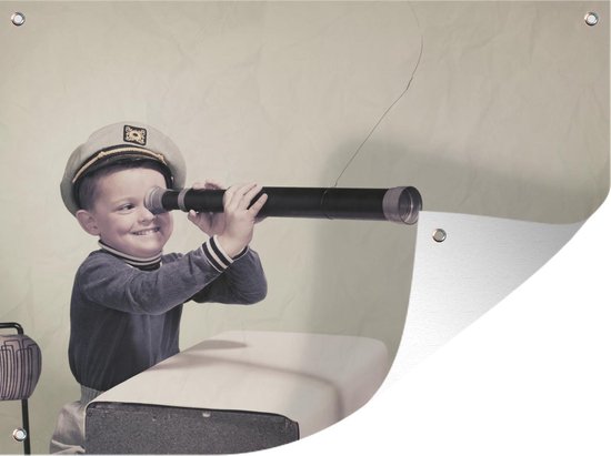 Tuinposter - Tuindoek - Tuinposters buiten - Jongen met matrozen hoed ...