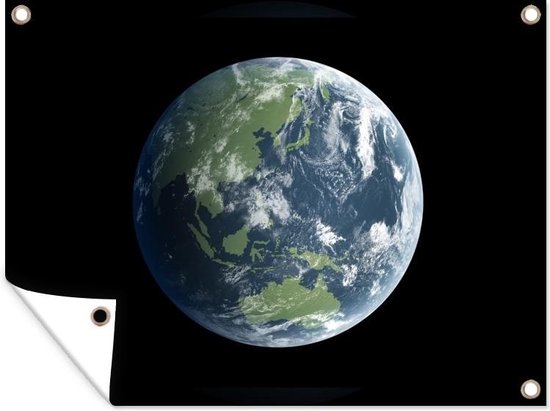 Tuin decoratie Satellietbeeld van de aarde - 40x30 cm - Tuindoek ...