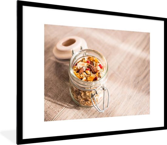 Fotolijst incl. Poster - Muesli met gedroogde noten in een weckpot ...