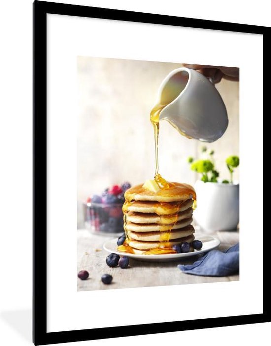 Fotolijst incl. Poster - Een stapel vers bereide pannenkoeken met ...