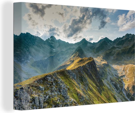 Canvas schilderij 150x100 cm - Wanddecoratie De alpen in Oostenrijk ...