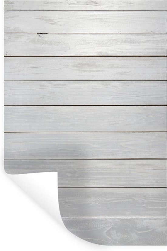 Muurstickers - Sticker Folie - Achtergrond van witte planken - 60x90 cm ...