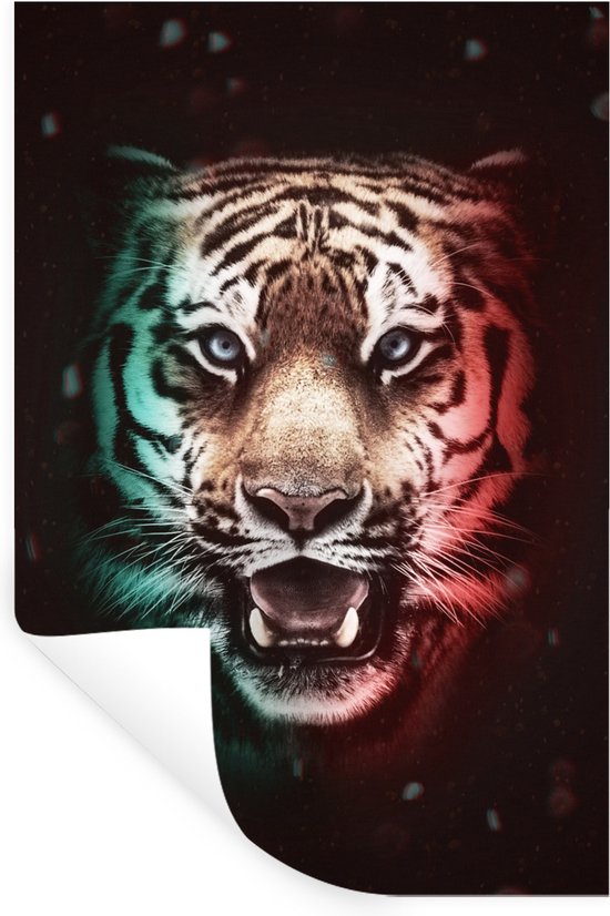 Muurstickers - Sticker Folie - Tijger - Kleurrijk - Jager - 60x90 cm ...