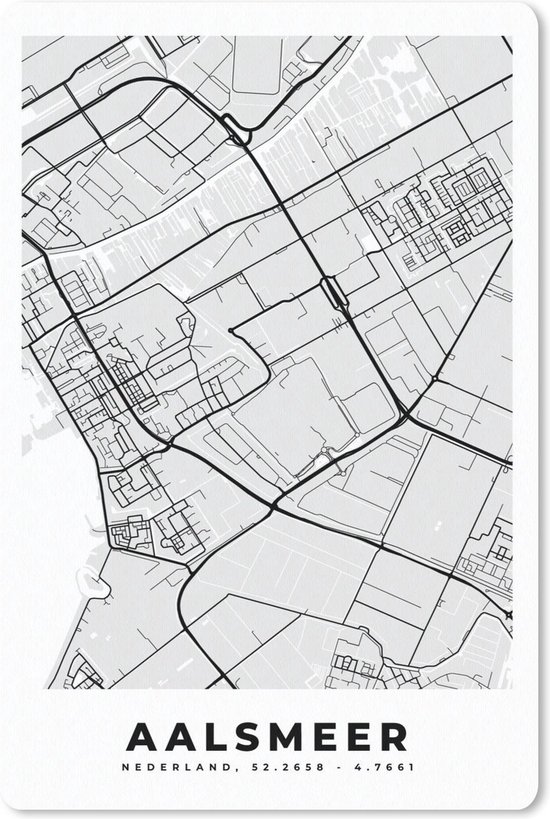 Stadskaart - Aalsmeer - Grijs - Wit - Plattegrond | bol.com