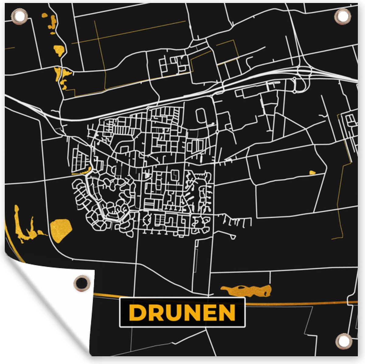 Tuinposters Plattegrond - Stadskaart - Kaart - Drunen - 50x50 cm ...