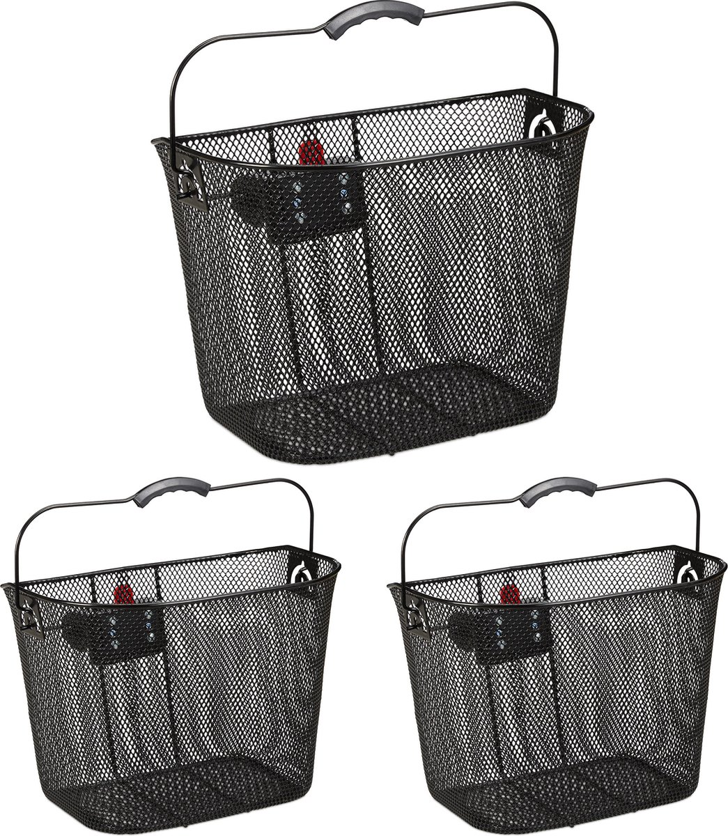 Relaxdays 3x fietsmand voorop fiets - stuurmand - afneembaar ...