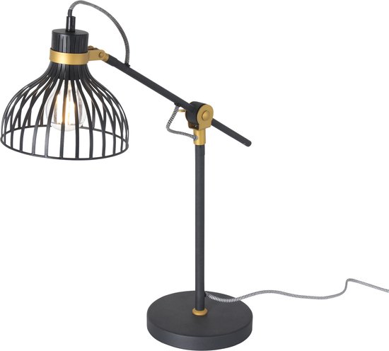 Tafellamp Dunbar | 1 lichts | ⌀ 18 cm | bureaulamp | metaal | goud ...