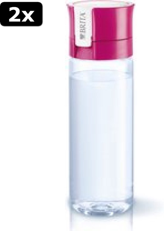 2x BRITA - Waterfilterfles VITAL - 0,6L - Roze - inclusief 1 MicroDisc ...