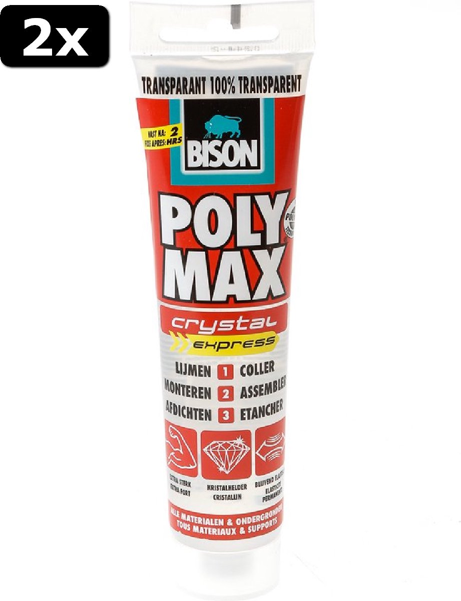 2x Bison Poly Max ¬Æ Crystal Express Tube - 90 gram | bol.com