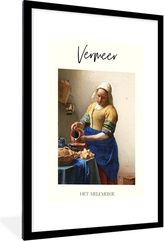 Fotolijst incl. Poster - Het melkmeisje - Johannes Vermeer - Oude meesters - 60x90 cm... | bol
