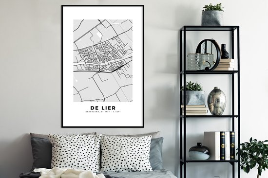 Fotolijst incl. Poster - Plattegrond - De Lier - Kaart - Stadskaart ...