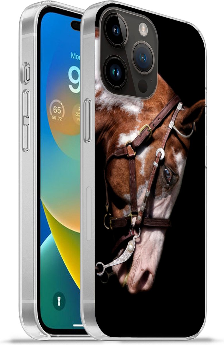 Apple iPhone 14 Pro Max hoesje - Paard - Halster - Vlekken - Siliconen ...