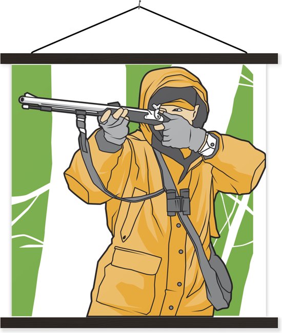 Posterhanger incl. Poster - Schoolplaat - Een illustratie van een jager ...
