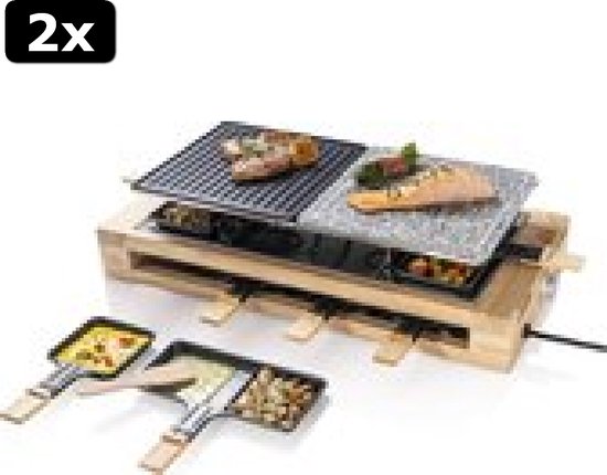 2x Bestron XL Raclette Grill, elektrische Party-Raclette-Grill set voor ...