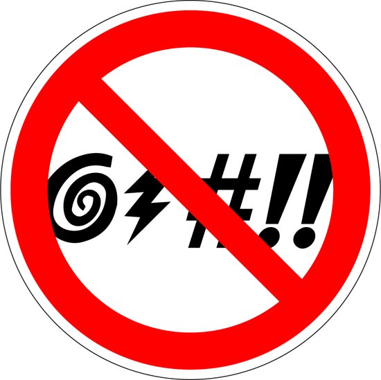 Verboden te schelden sticker 50 mm - 10 stuks per kaart | bol